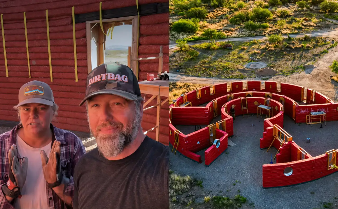 Viven con sus 4 hijos en el desierto y están construyendo una casa ...